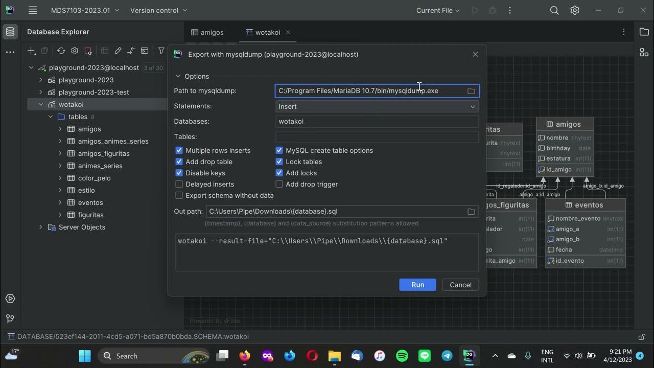 Exportar estructura y datos (dump) de una base de datos en MariaDB ...