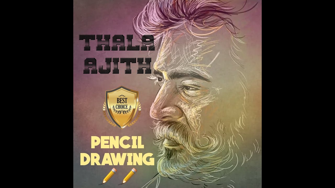 Actor Ajith Pencil Drawing - YouTube