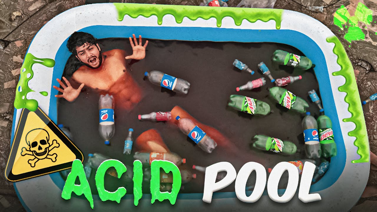 WE MADE A ACIDIC POOL ⚠️☣️ #acid #pool #dangerous #funny #crazy - YouTube