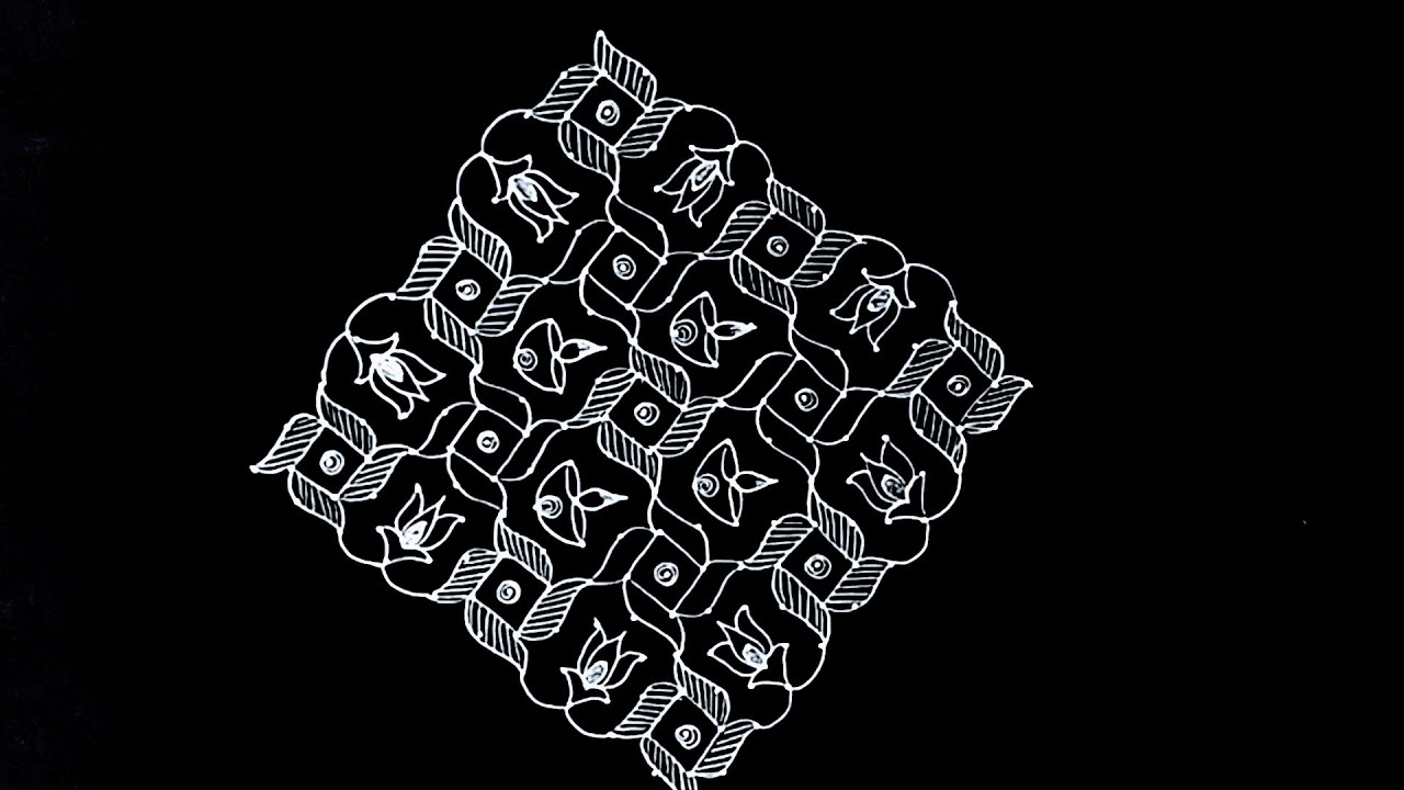 21 புள்ளி சித்திரை மாத சிறப்புக் கோலம்/21 dots big rangoli design ...