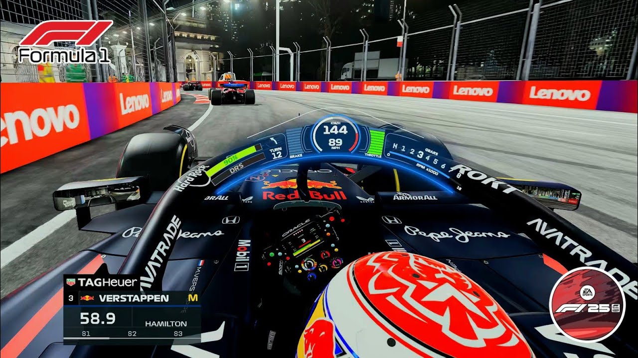 F1 25 | Realistic HUD | Singapore GP | 25% Race | Max Verstappen ...