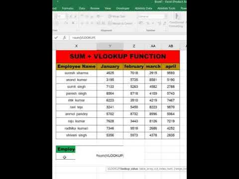 SUM + VLOOKUP FUNCTION I #shorts I excel tips and tricks - YouTube