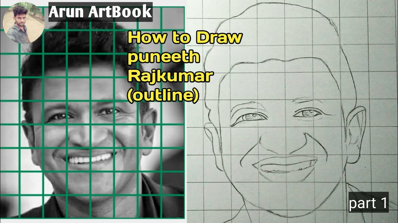 Sketch of Draw a Puneeth Rajkumar Easy /face outline / Drawing for ...