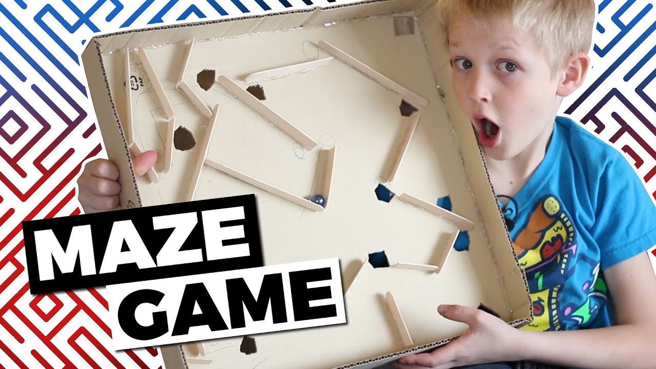 Kids Craft! Making A Homemade Maze Game! - YouTube