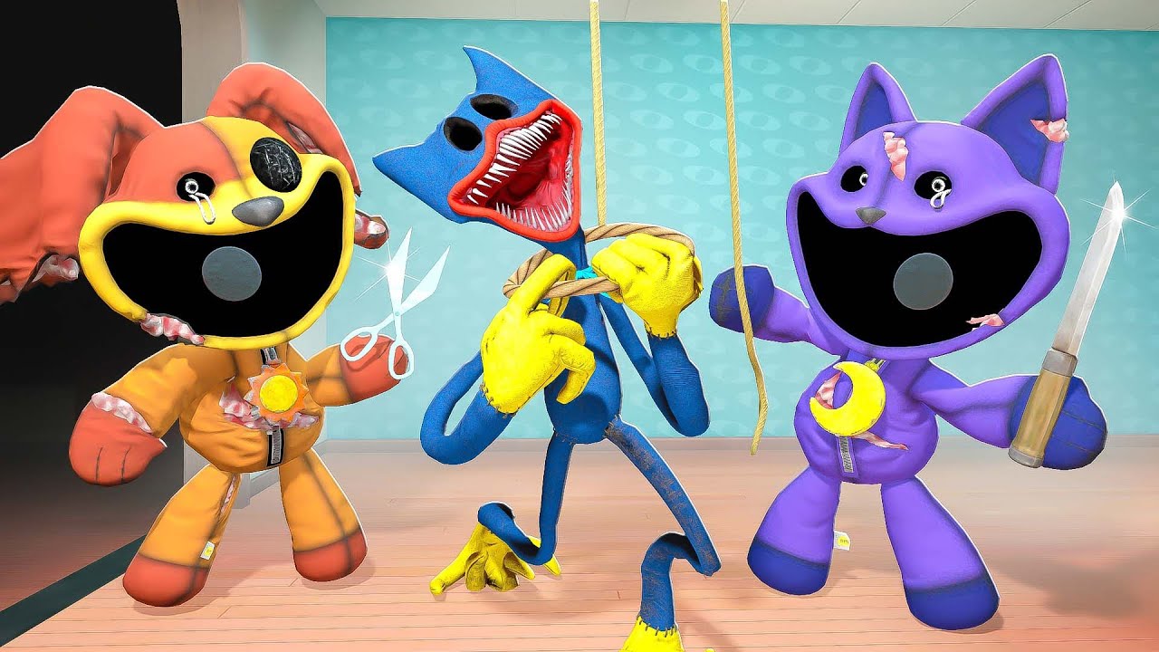 Poppy Playtime Chapter 3 | CatNap VS Huggy Wuggy VS DogNap 5 in Garry's ...