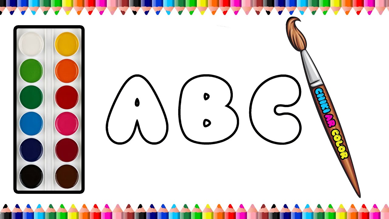ABC Drawing, Painting and Coloring for Kids | Draw, Paint and Learn ...