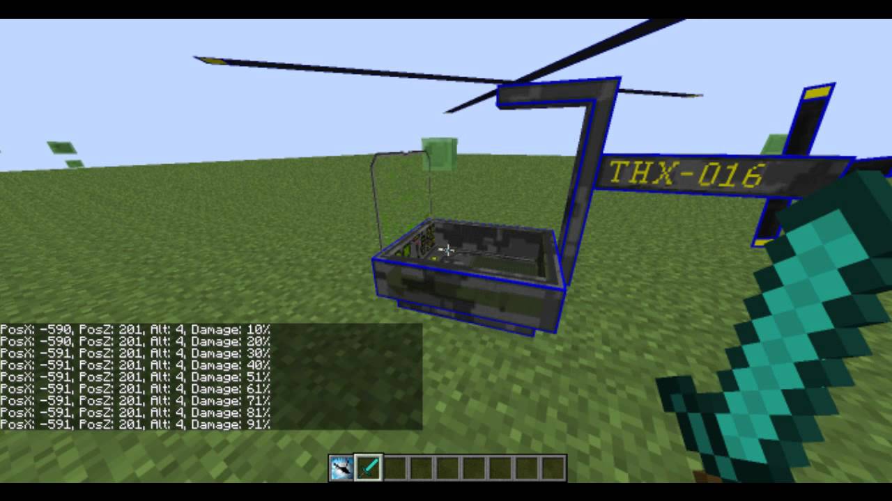 Minecraft Mod Reviews - THX Helicopter Prototype mod 1.2.3 - YouTube