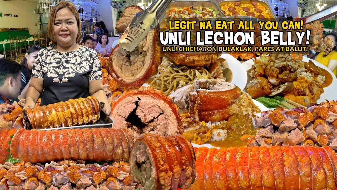 Legit na "UNLI LECHON BELLY", EAT ALL YOU CAN! Chicharon Ginabot, Pares ...