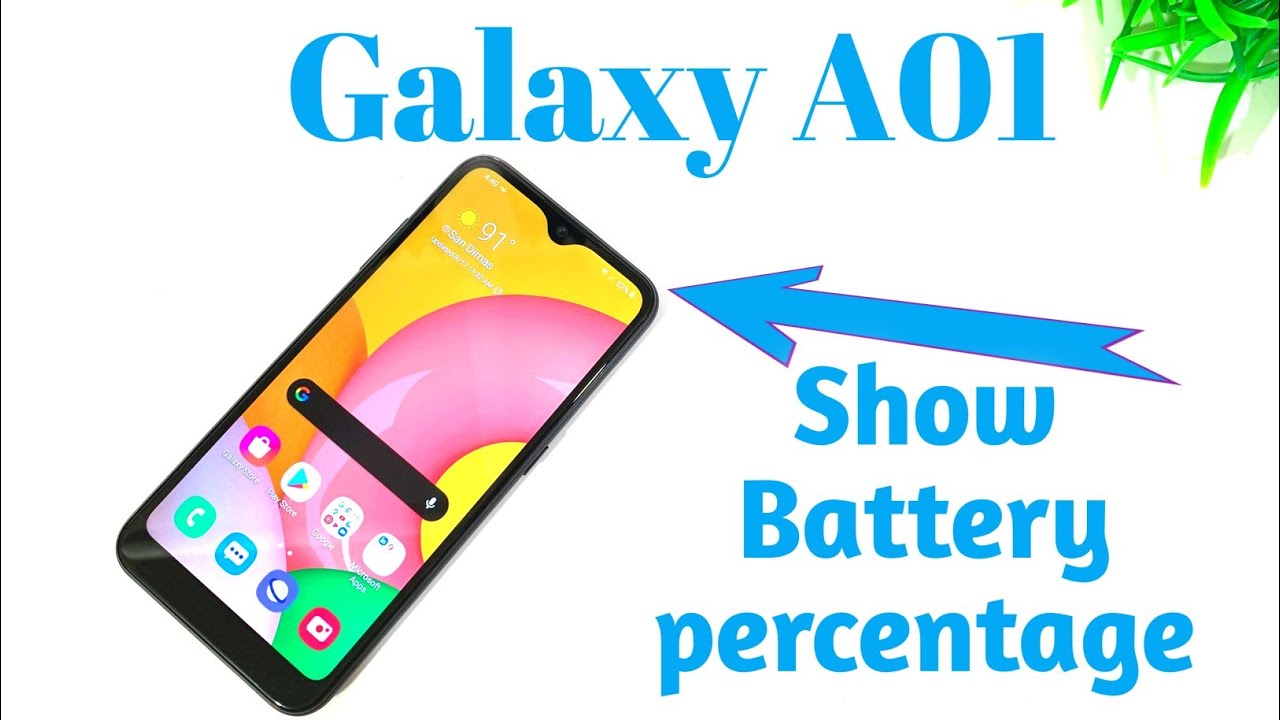 Samsung Galaxy A01 - How to show battery percentage - YouTube