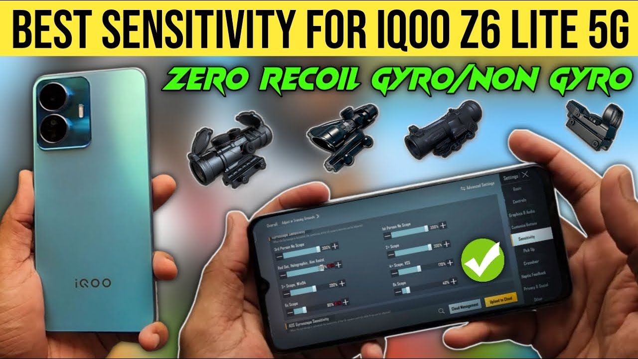 Best sensitivity settings for IQOO Z6 Lite 5G zero recoil BGMI/PUBG ...