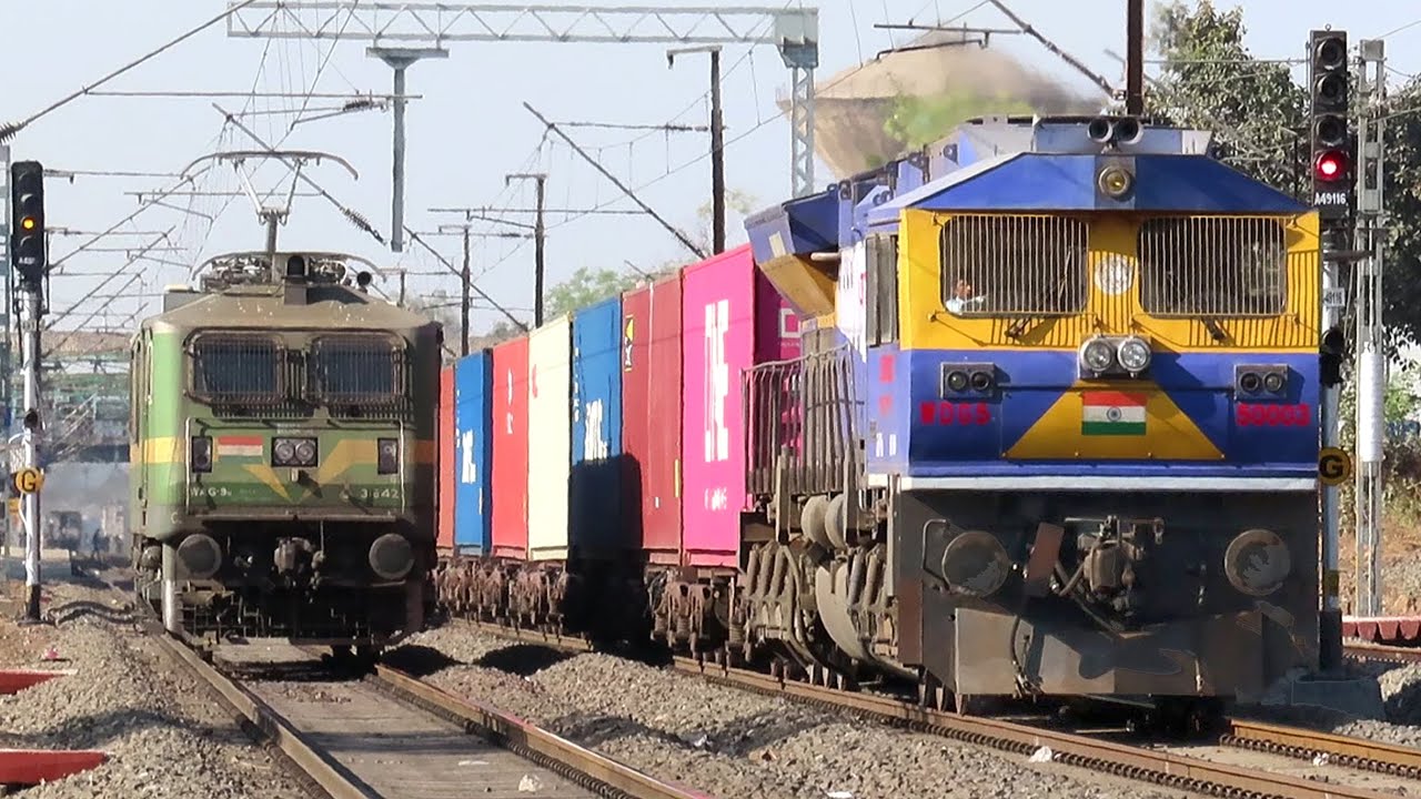 Unique Livery | WDG-5 Powerful Diesel Locomotive | Colorful Container ...
