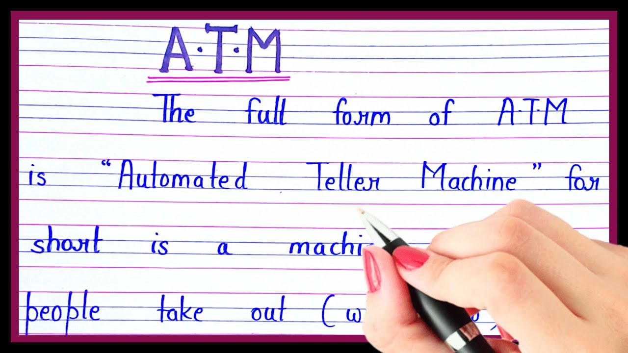 Essay on ATM in english | short paragraph on ATM in english - YouTube