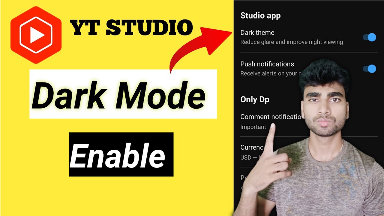 how to enable dark mode on yt studio | yt studio me dark mode kaise on ...