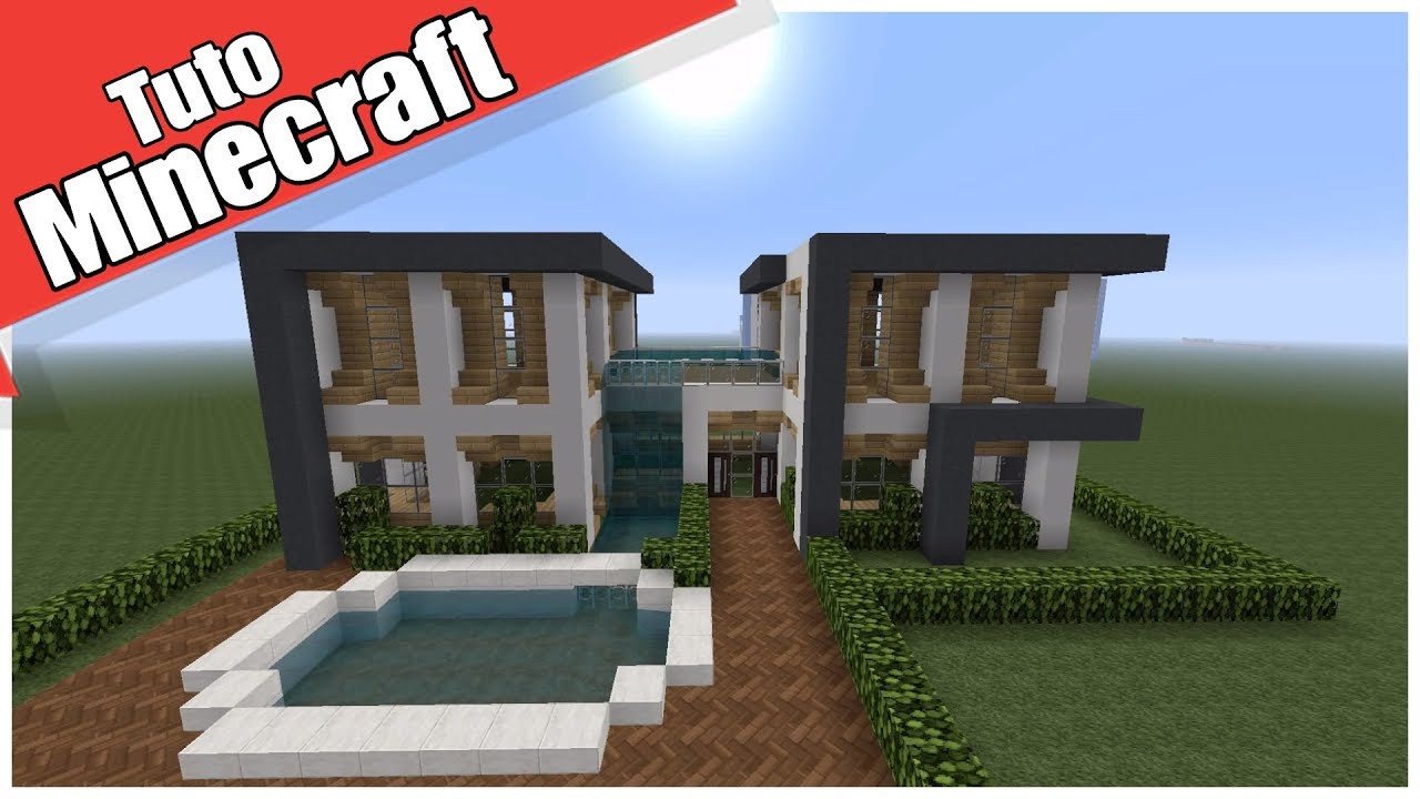 TUTO ! COMMENT FAIRE UNE GRANDE VILLA MODERNE DE LUXE ! MINECRAFT - YouTube