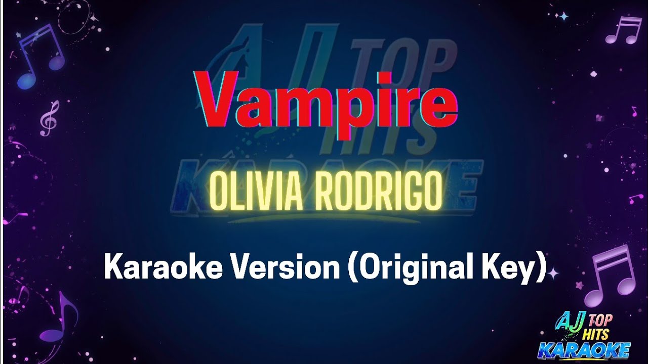 Vampire - Olivia Rodrigo (Karaoke Version Original Key) - YouTube