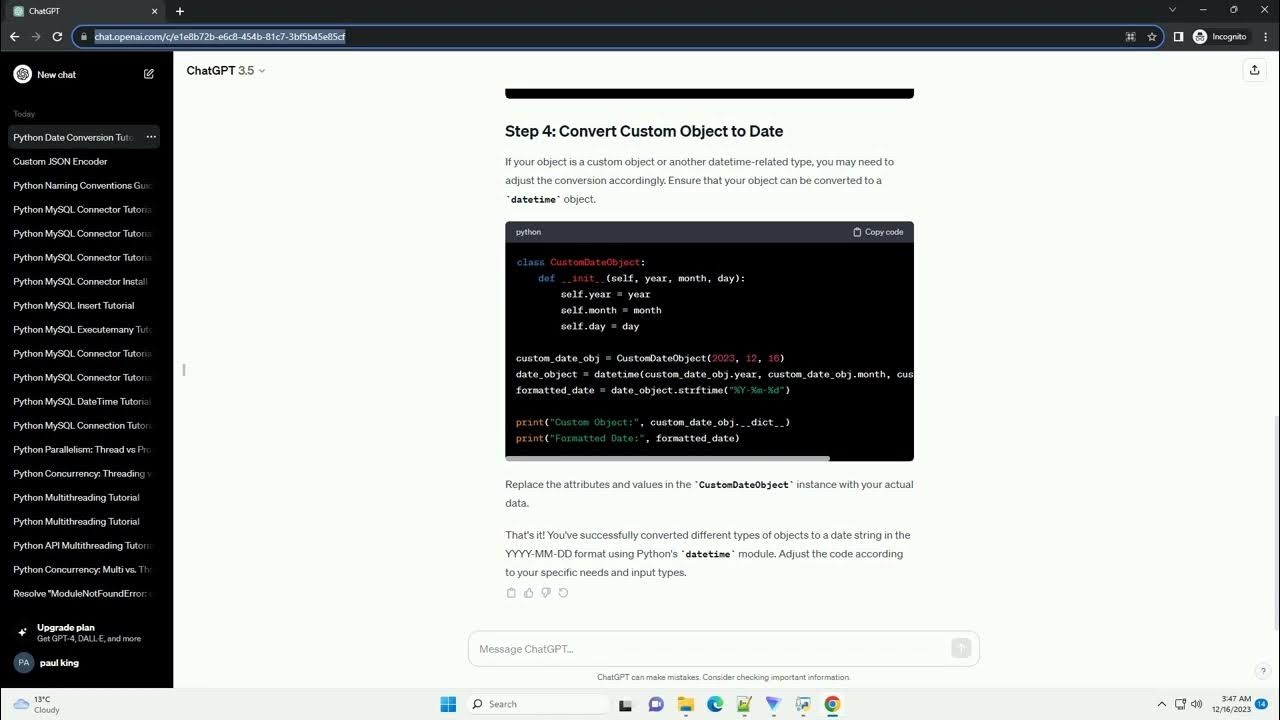 python object to date yyyy mm dd - YouTube