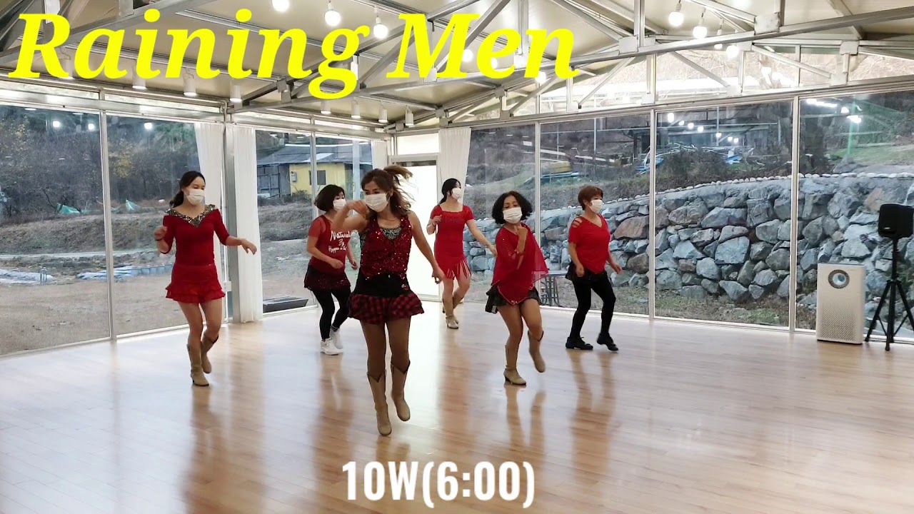 Raining Men - Line Dance 💃 ( 하늘에서 남자들이 비처럼 내려와 -버블시스터즈) Red Linedance ...
