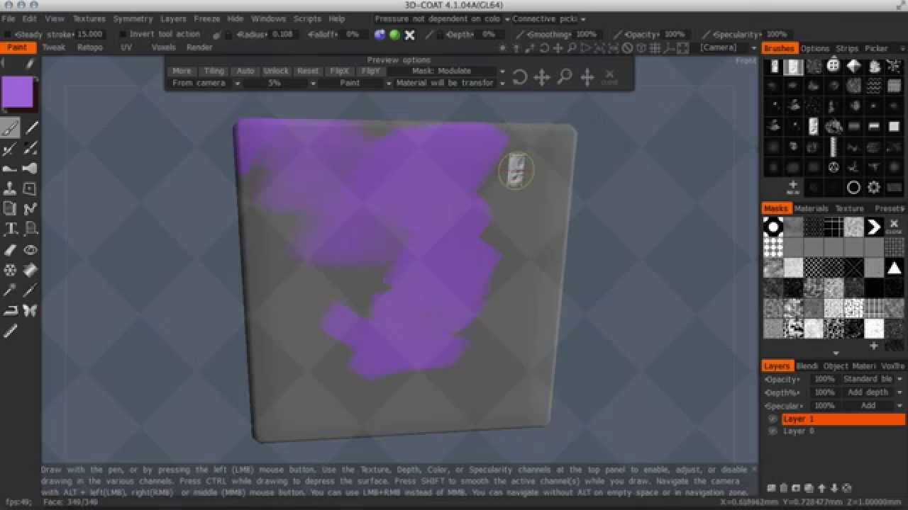 Creating a Textured Brush in 3D Coat - YouTube