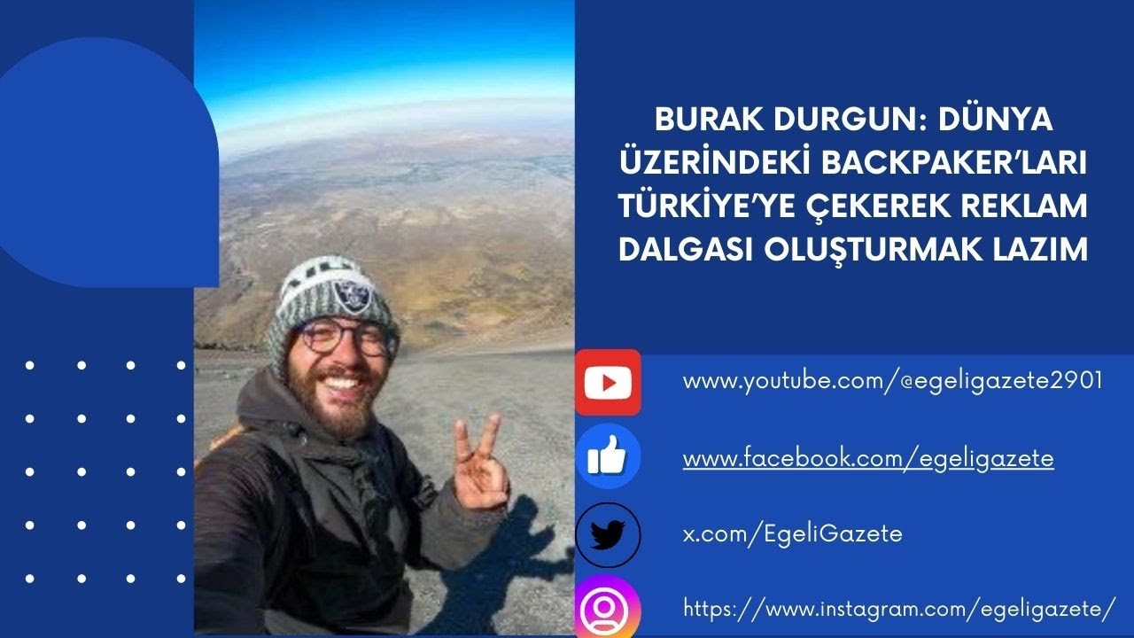 Burak Durgun: "Dünya üzerindeki Backpaker'ları Türkiye'ye çekerek ...