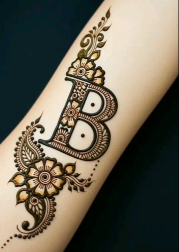 Name word mehendi design.word B #mehndi #henna #mehendidesign # ...