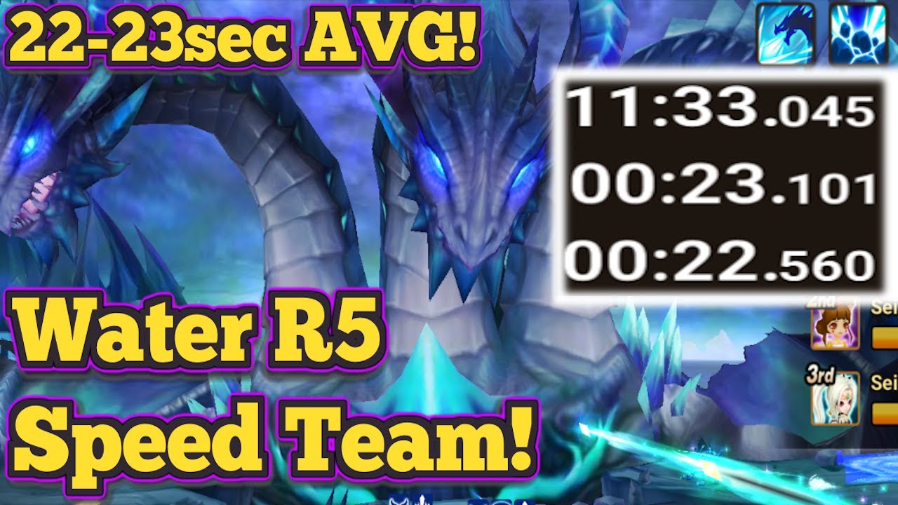 Solo Water R5 (Frostjade) Speed Team 22-23Sec Average! - Summoners War ...