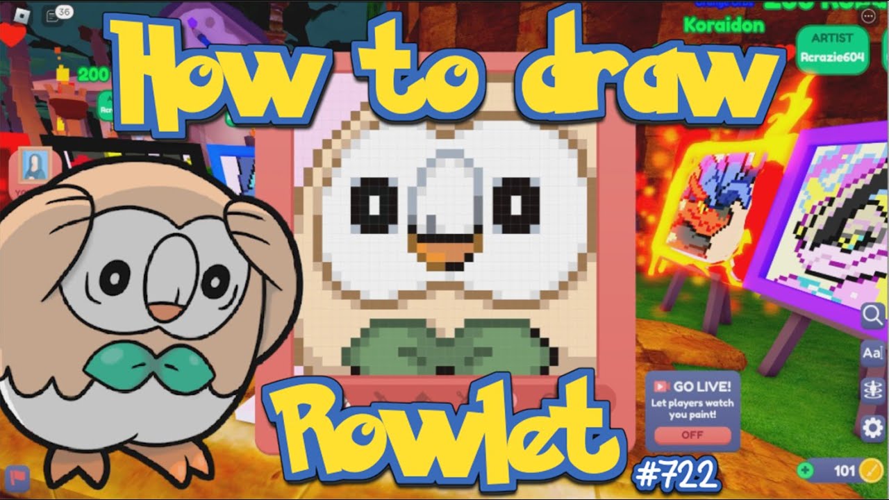 HOW TO DRAW ROWLET - STARVING ARTIST / ROBLOX - YouTube