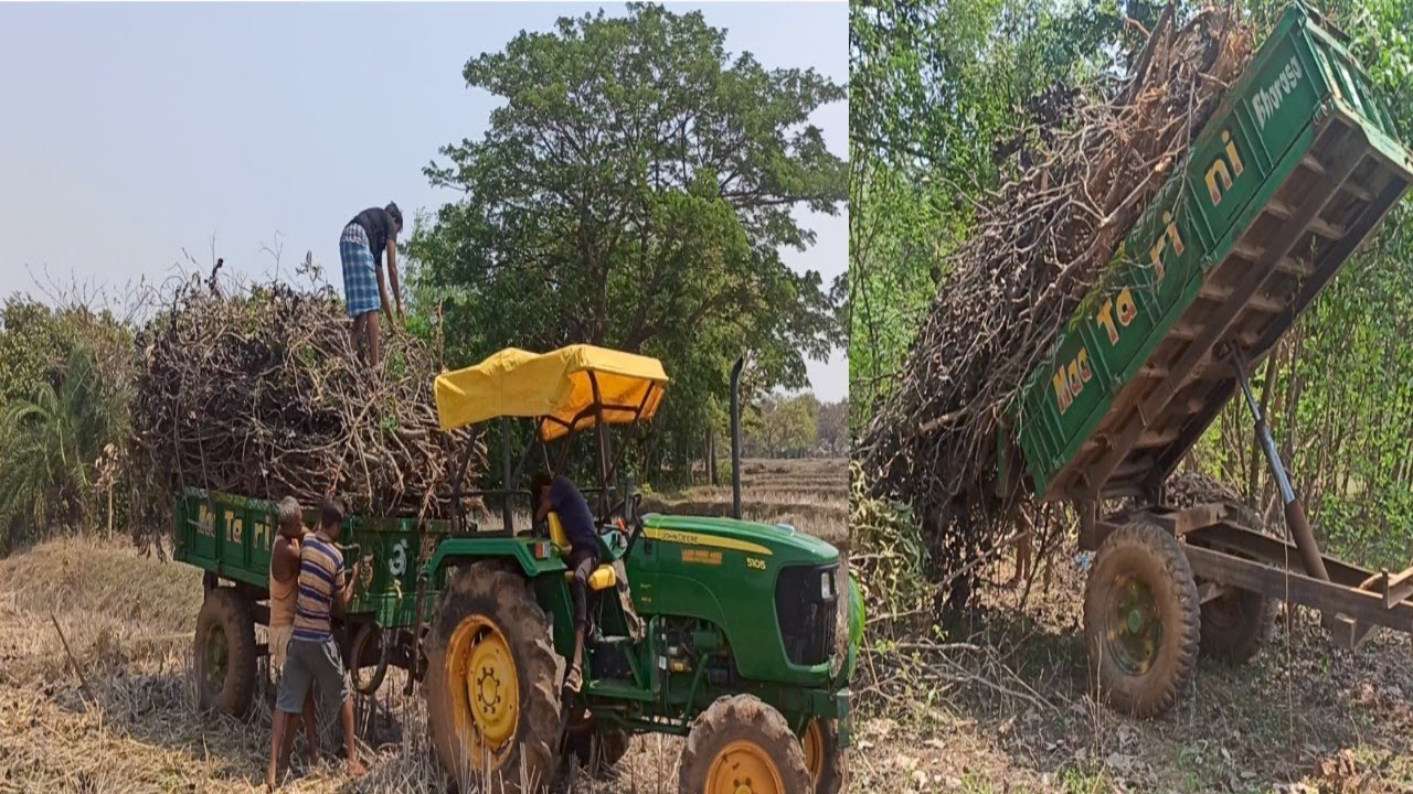 First Time Drive Tractor With Fully Loaded Trolley - YouTube
