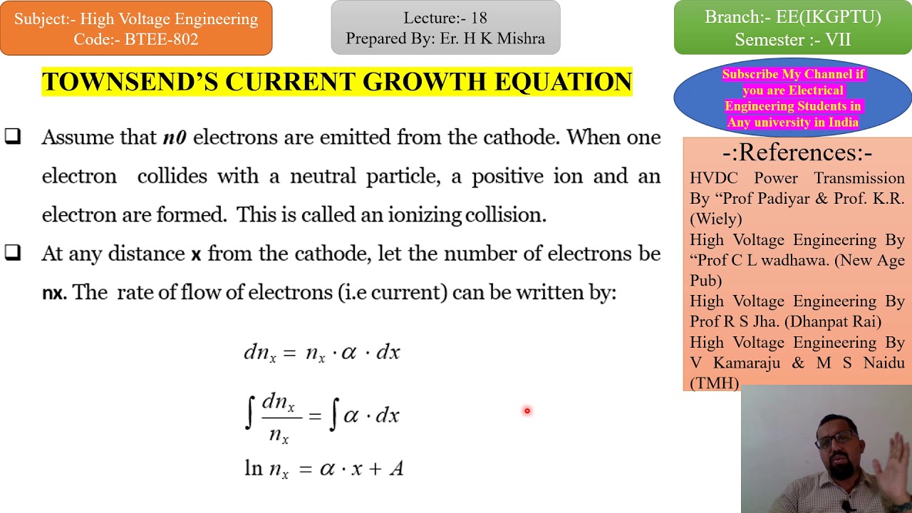 Townsend's Current Growth Equation due to Primary Ionization ...