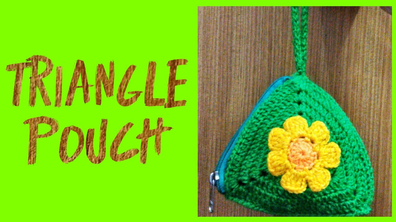 Crochet Triangle Purse, Beautiful Flower Coin Purse, Triangle Pouch ...