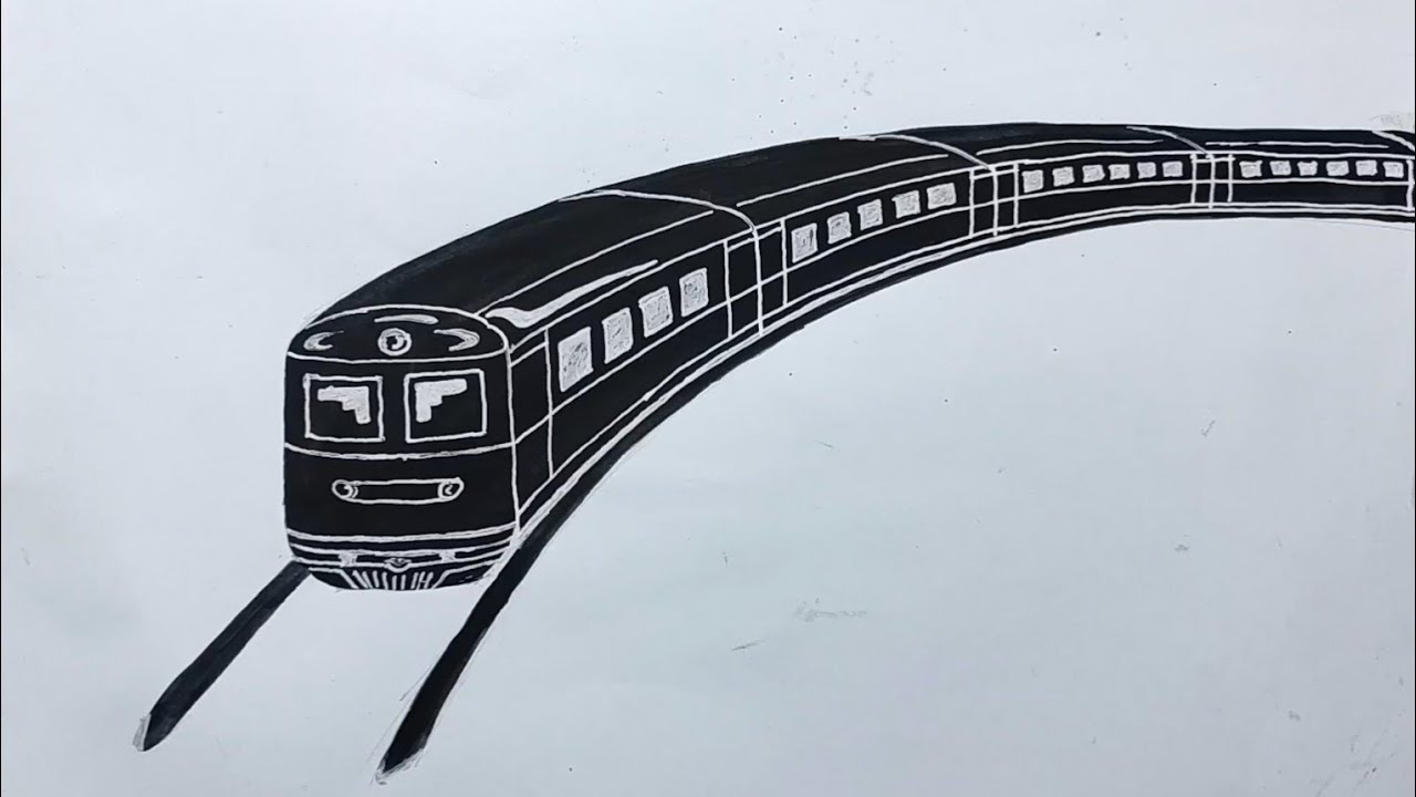 How to draw train easy steps for beginners/Train drawing/ Transport ...