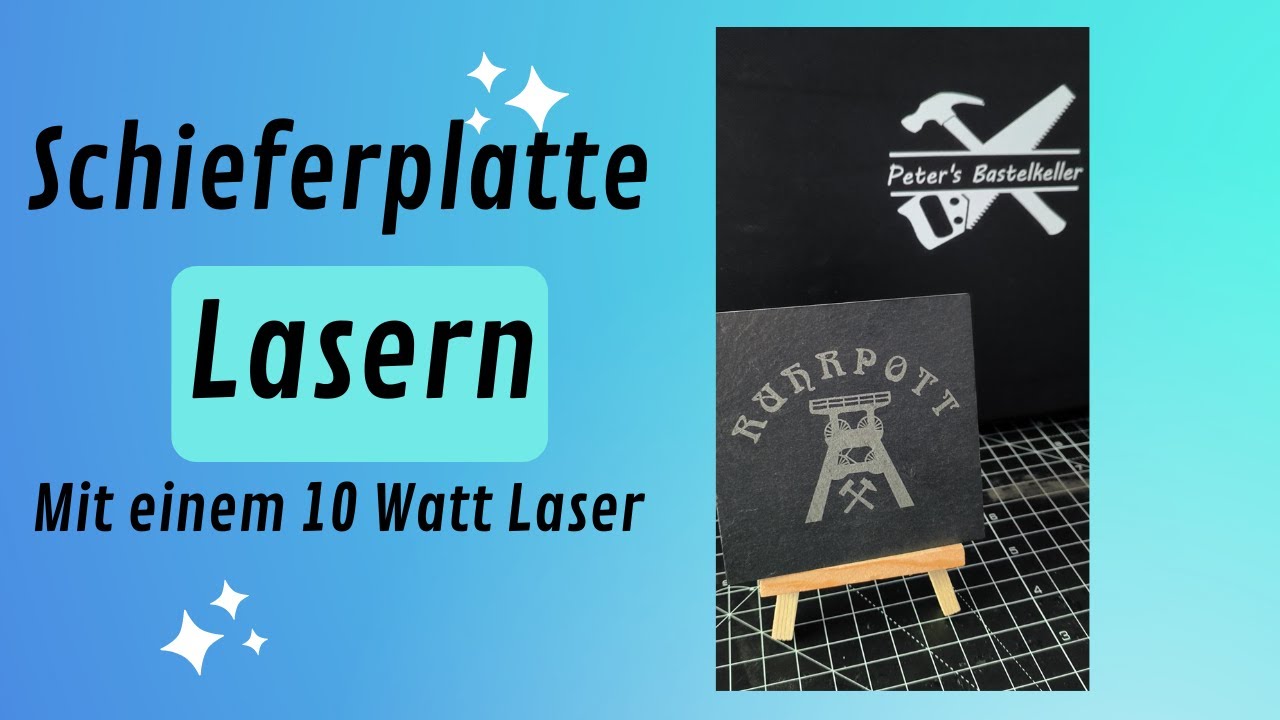 Schiefer Lasern mit einem 10 Watt Laser - YouTube