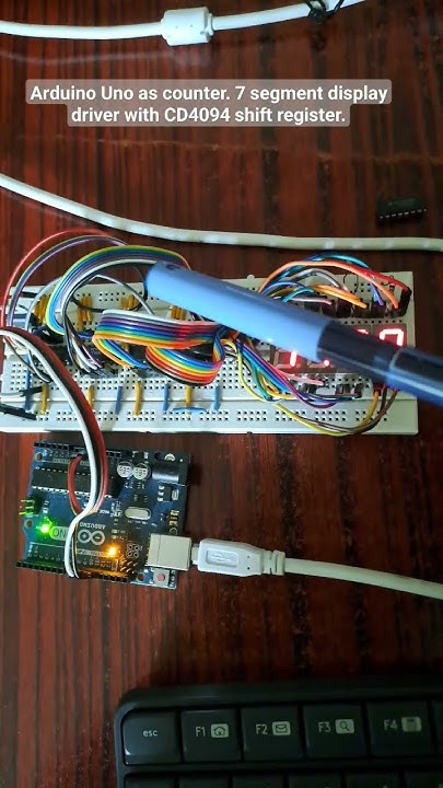 Arduino Uno as counter. 7 segment display driver with CD4094 shift register. - YouTube
