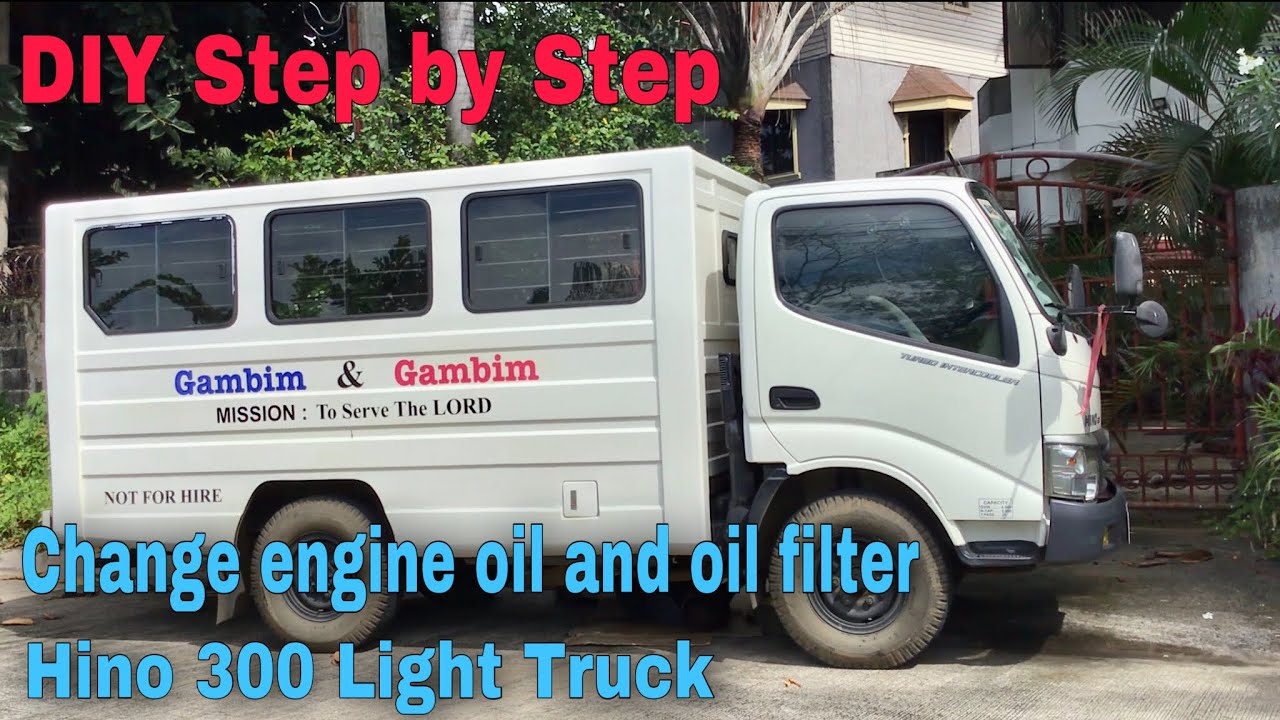 How to change engine oil and oil filter? | Hino 300 Light Truck | DIY ...