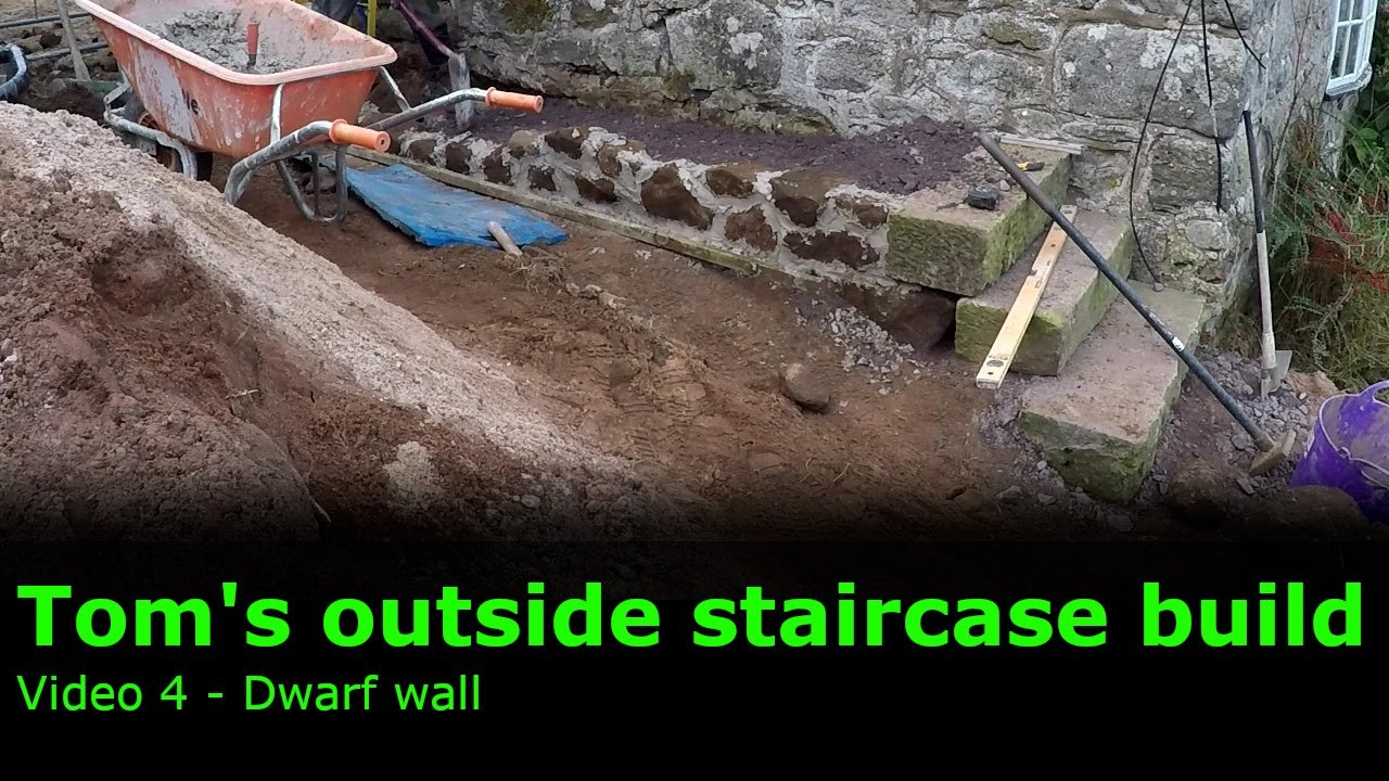Video 4/? - Dwarf walls - Tom's external stone steps #stonework # ...