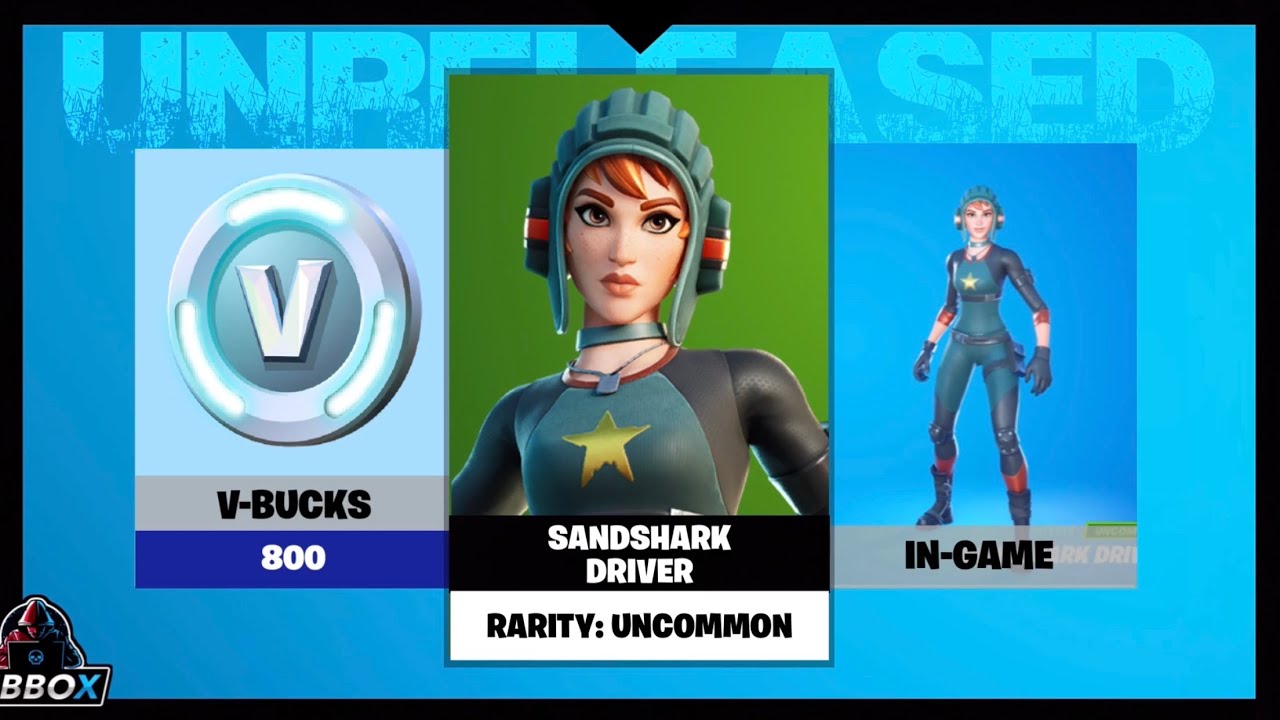 UNRELEASED “SANDSHARK DRIVER” SKIN SHOWCASE!!! - Fortnite Battle Royale ...