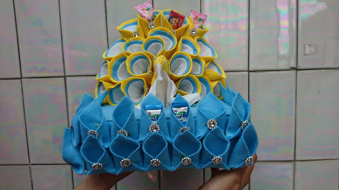 Tutorial Membuat Kreasi Tempat Tisu & Permen dengan Mudah Menggunakan Kain Flanel - YouTube