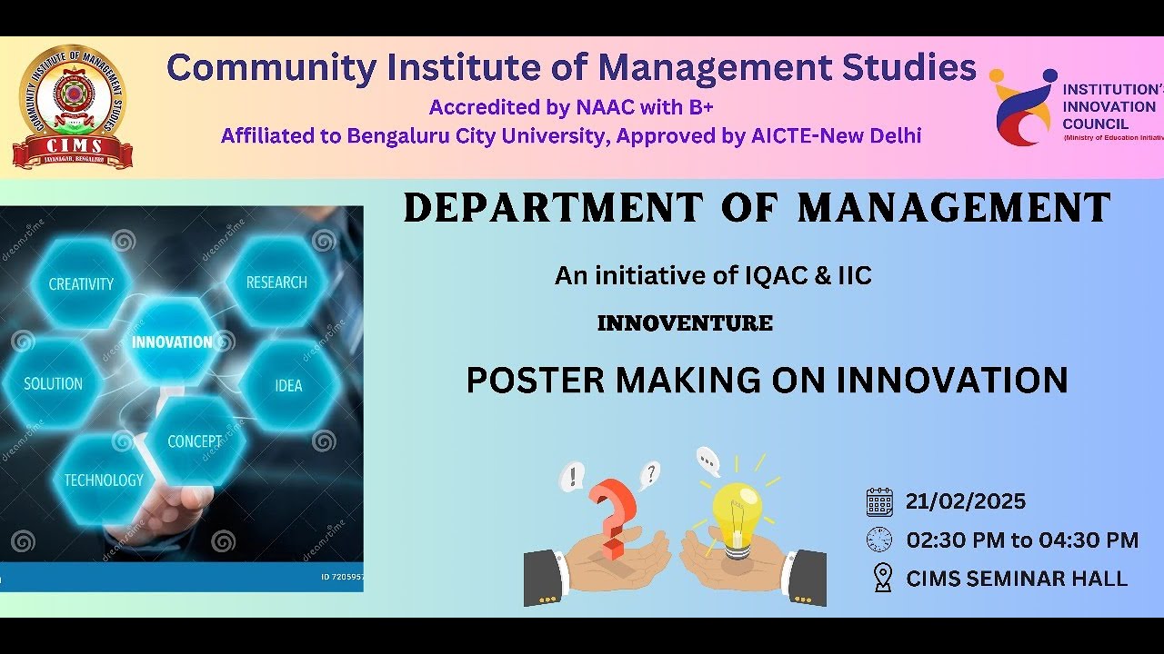 CIMS - IIC Initiative - Poster Making on Innovation - 21st Feb 2025 ...