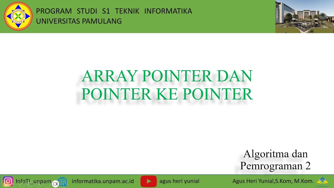 Pointer dan String serta Pointer ke Pointer - YouTube