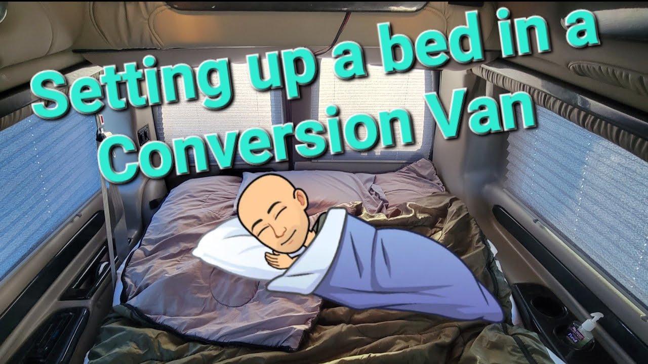 How to set up a bed in a Chevy Express Explorer Conversion Van - YouTube