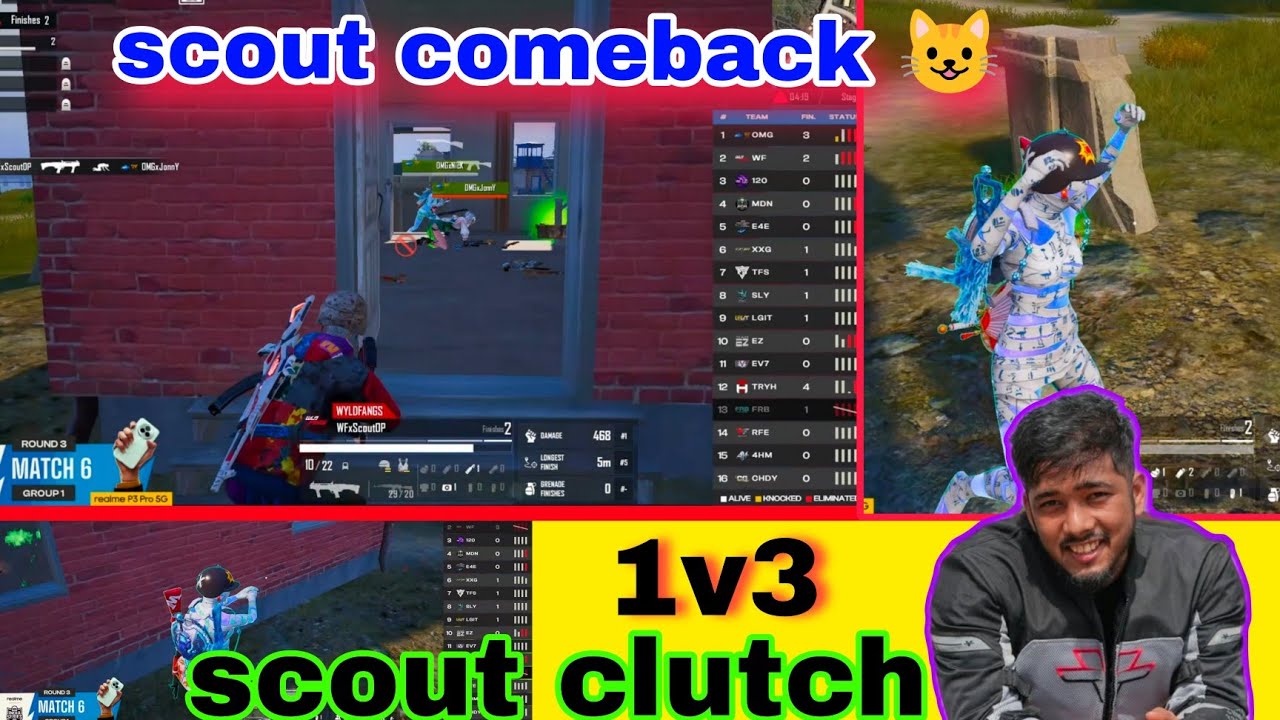 SCOUT COMEBACK BGIS 🔥 | 1V3 CLUTCH SCOUT - YouTube