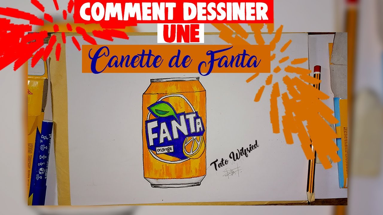 COMMENT DESSINER UNE CANETTE DE FANTA ? - YouTube