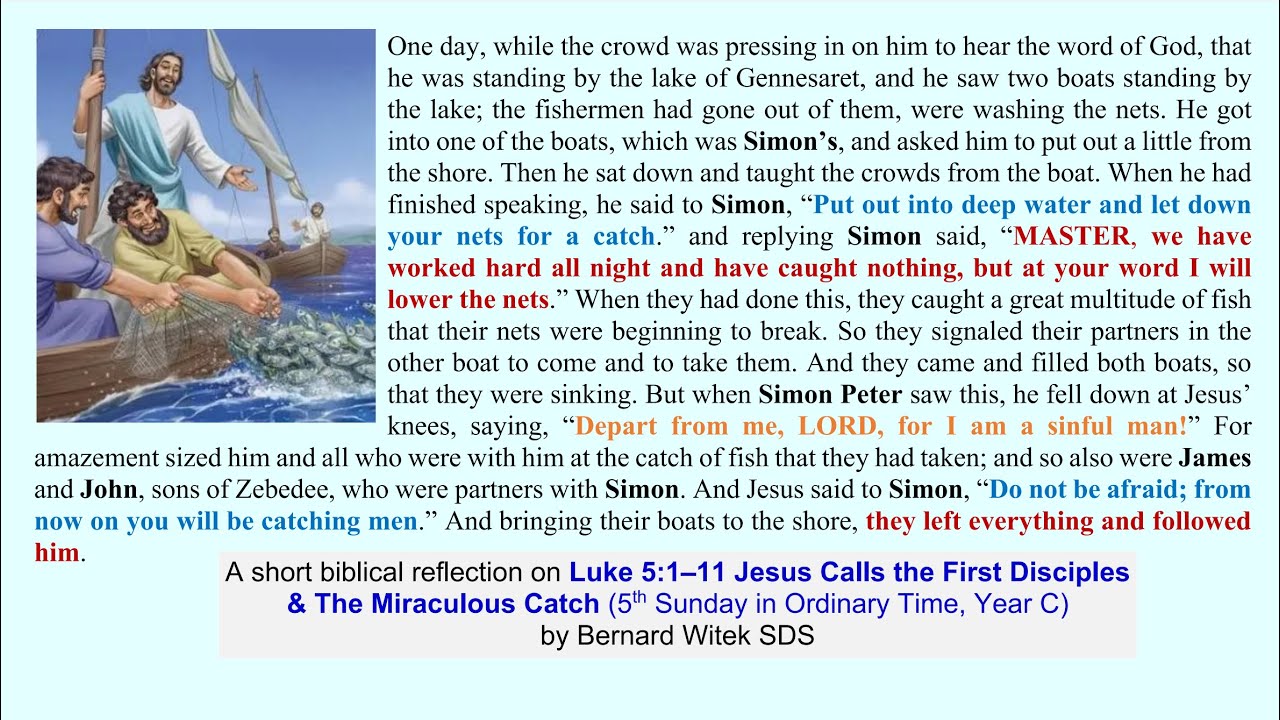 Luke 5:1–11 Jesus Calls the First Disciples & The Miraculous Catch ...