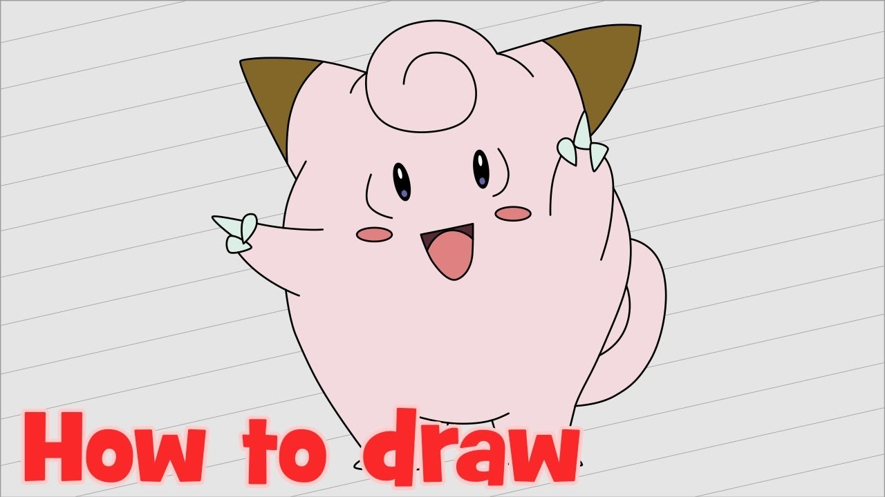 How to draw Clefairy from Pokemon Go step by step - YouTube