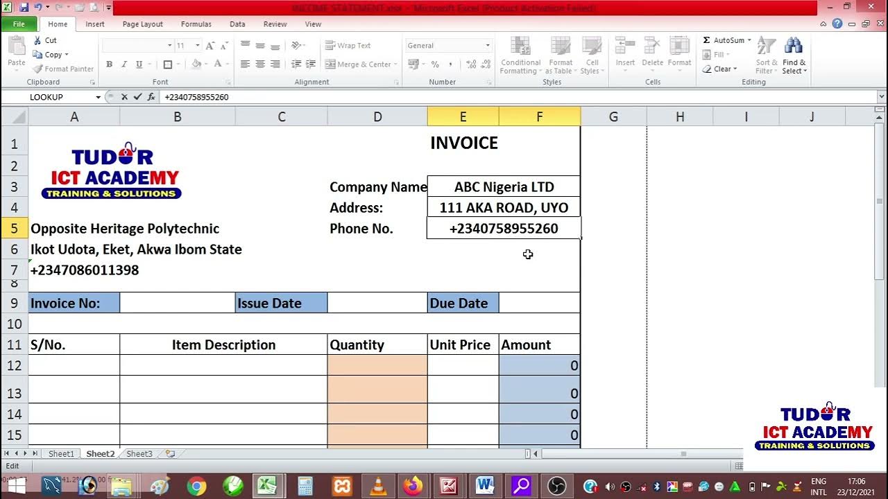 Automated Sales Invoice using Excel - YouTube