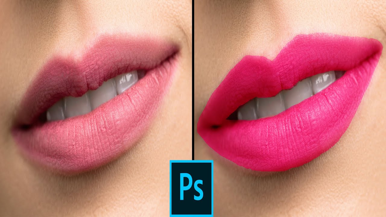 Change lipstick color in Photoshop | Easy way to change Lip color in ...