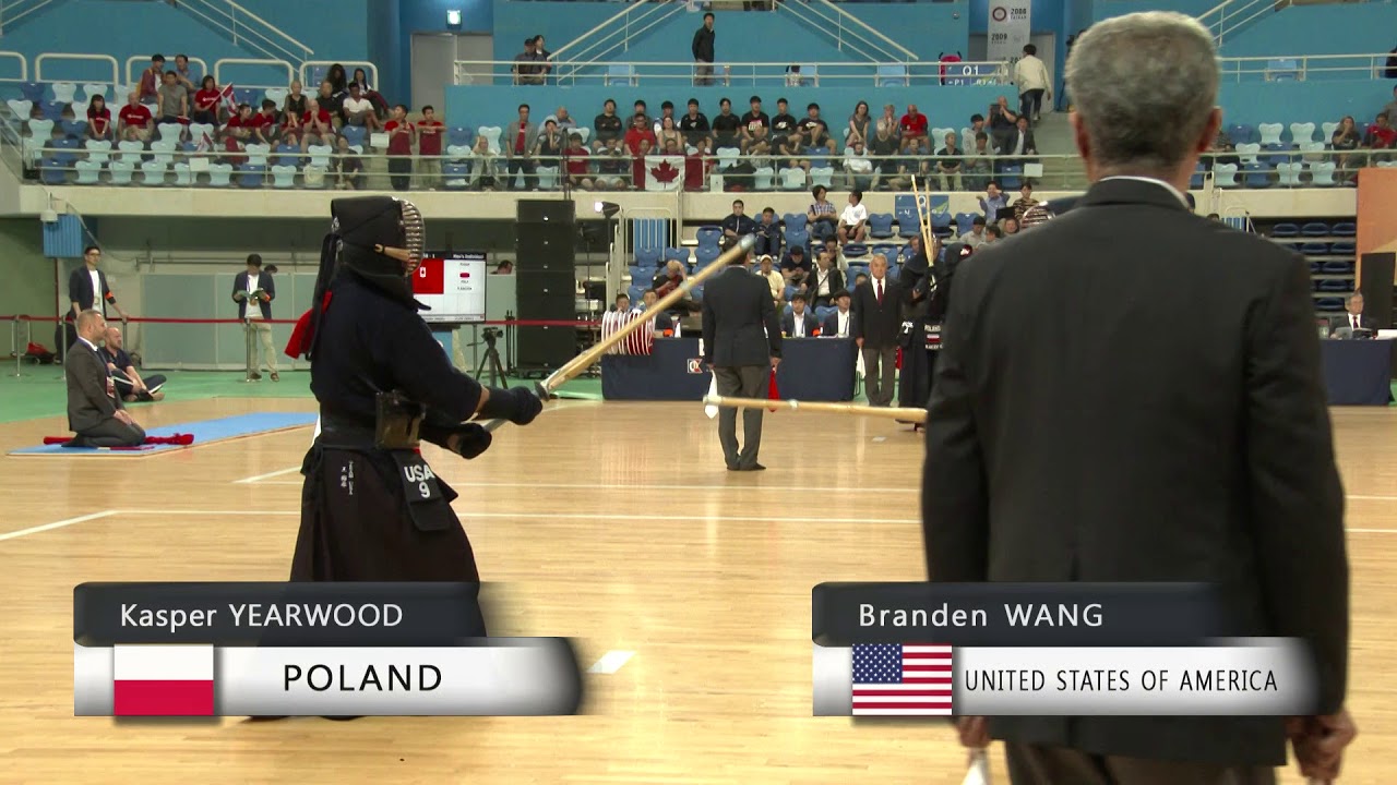 17th World Kendo Championships 4ch K.YEARWOOD(POL) vs B.WANG(USA) - YouTube