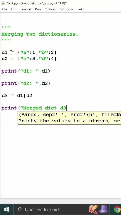 Python Trick To Merge Dictionaries Shorts Coding Python Codewithharry Pythonprogramming