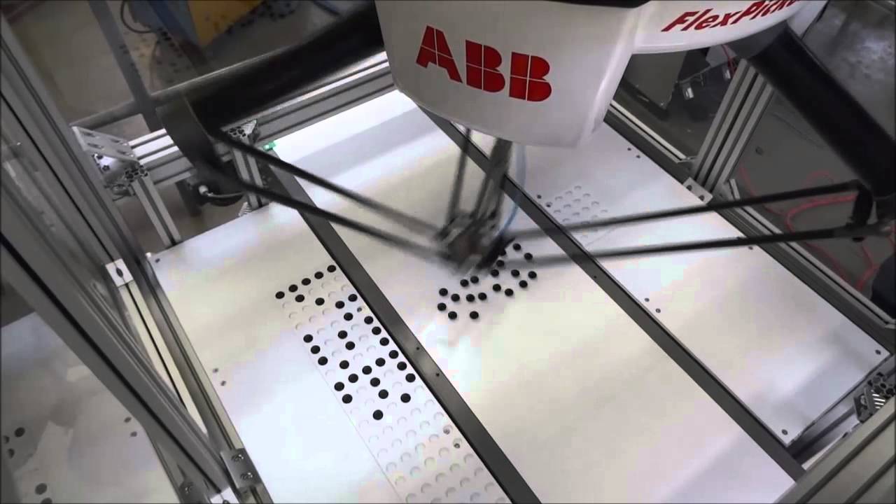 ABB IRB360 FlexPicker - Inscription of Characters in the Matrix - YouTube