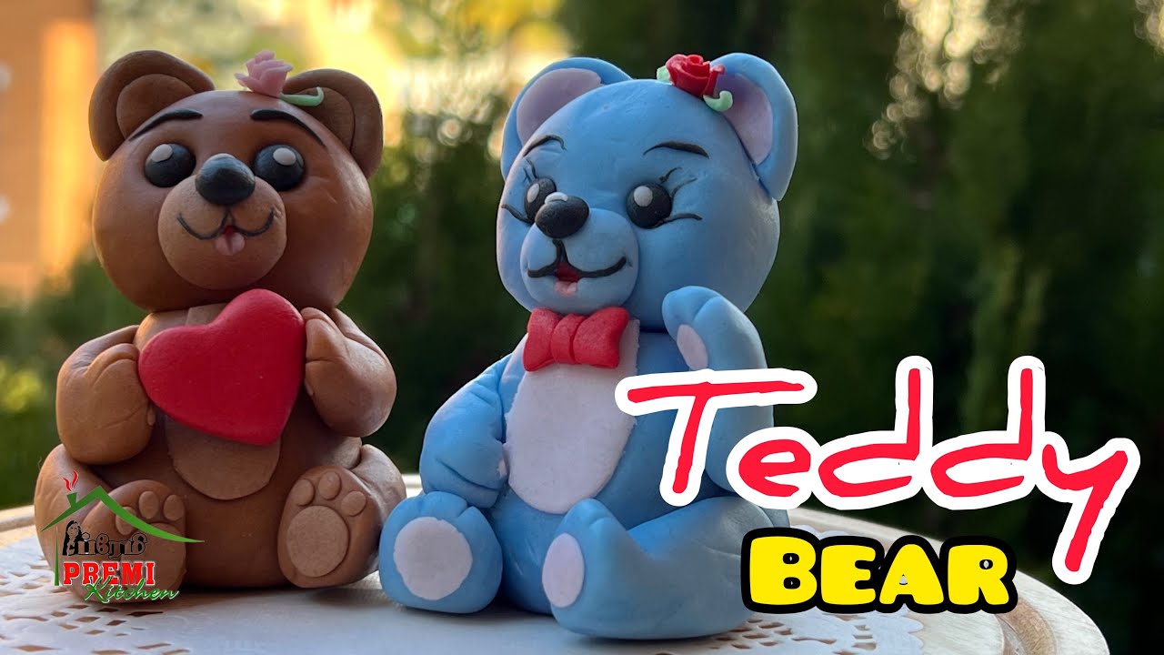Fondant teddy bear tutorial | bear cake topper | கரடி பொம்மை ...