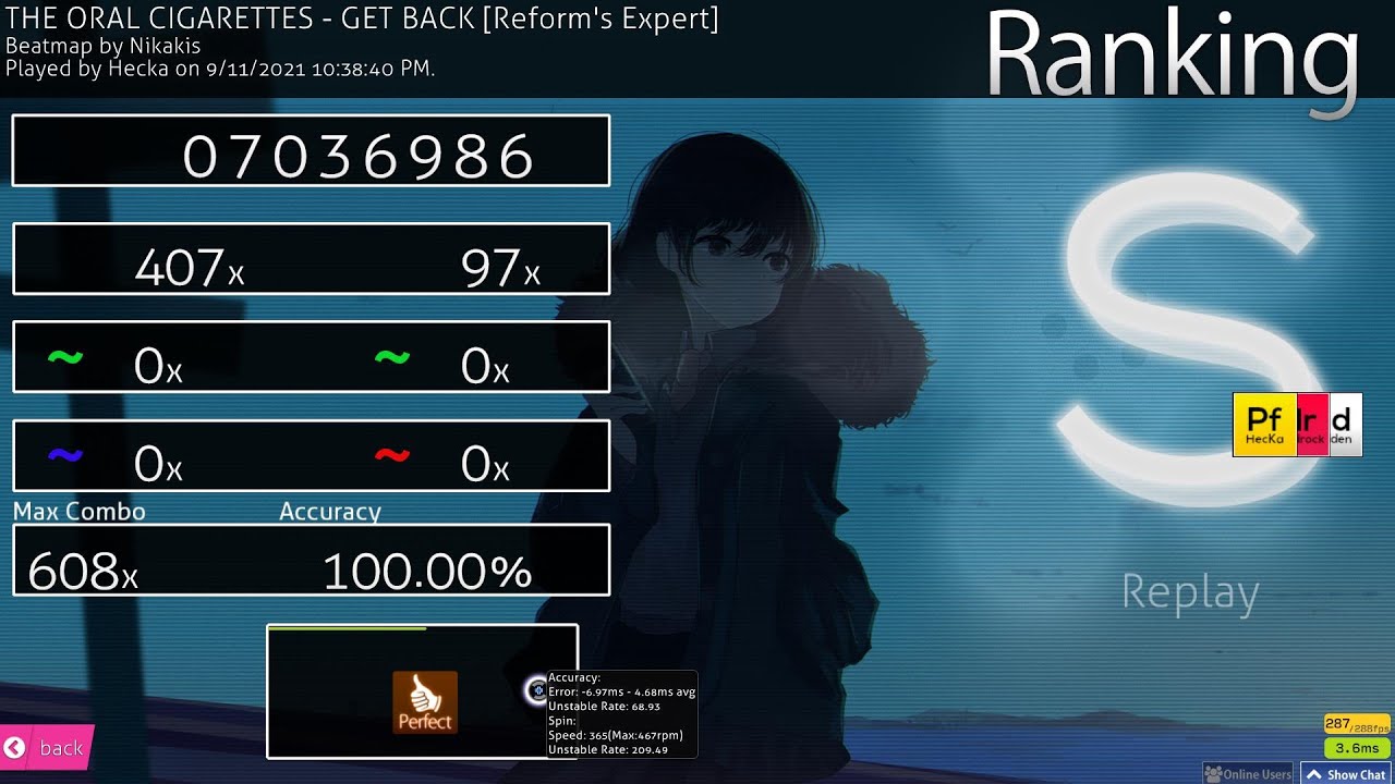 osu! | GET BACK [Reform's Expert] +HDHRPF - YouTube
